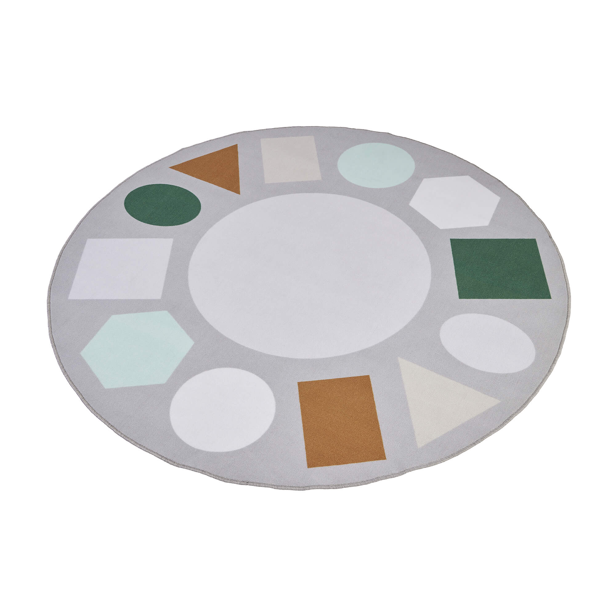 Geometric Shapes Scandi Round Rug | Profile Education